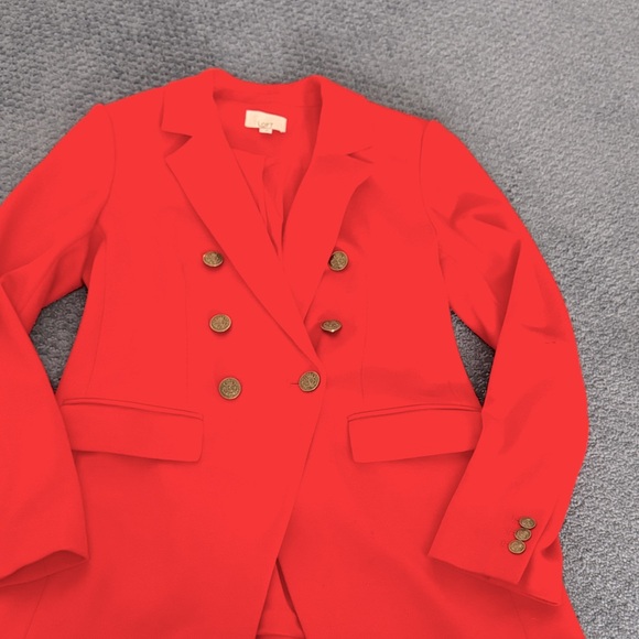 LOFT | Jackets & Coats | Loft Vibrant Red Doublebreasted Blazer | Poshmark